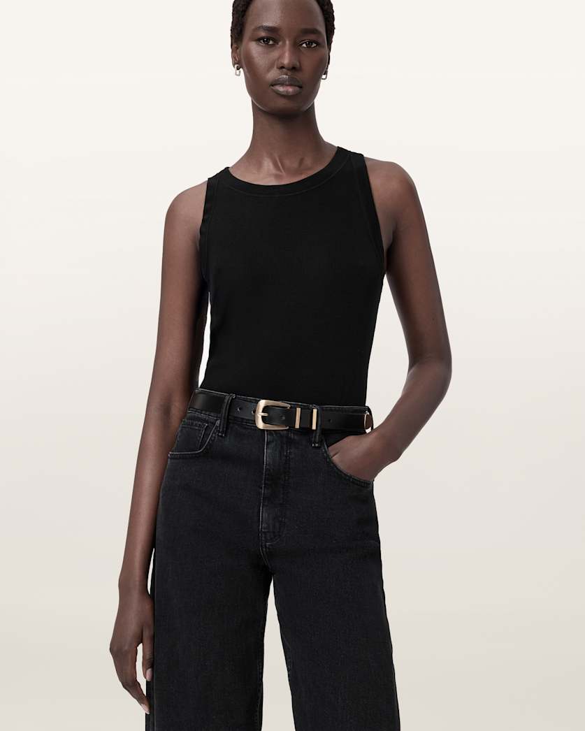 Tess Skinny Leather Belt Black | ALLSAINTS US